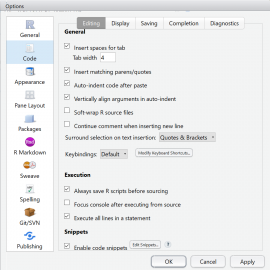 RStudio Global Optionsの各種設定 | トライフィールズ