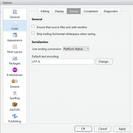 RStudio Global Optionsの各種設定 | トライフィールズ