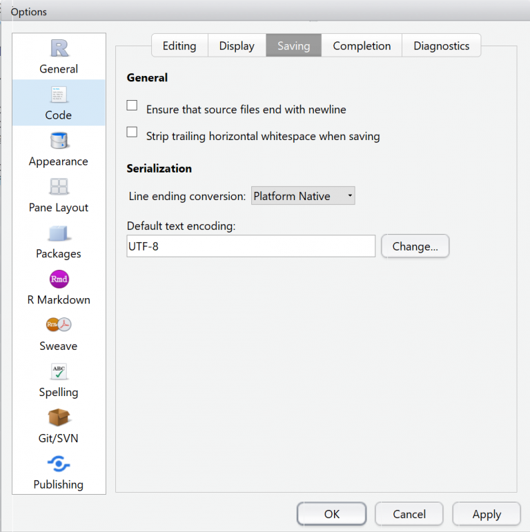 RStudio Global Optionsの各種設定 | トライフィールズ