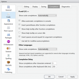 RStudio Global Optionsの各種設定 | トライフィールズ